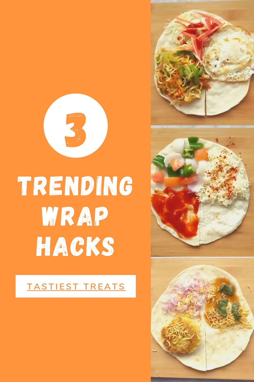 3 Ways Wrap Recipe | Veg wrap | Maggi Wrap - Candid Treat