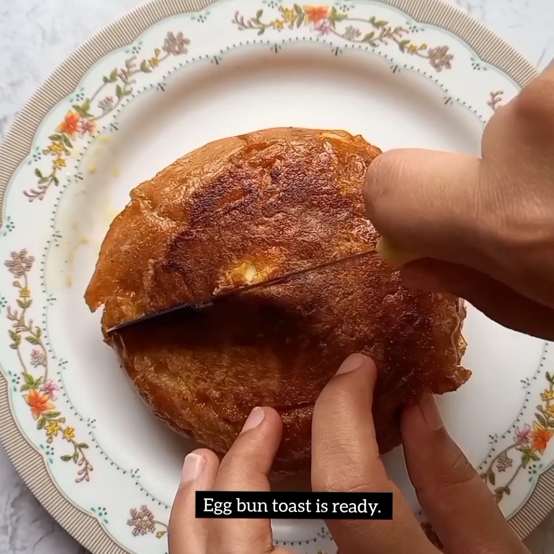 Egg bun Toast | Easy Egg Breakfast Recipe - Candid Treat