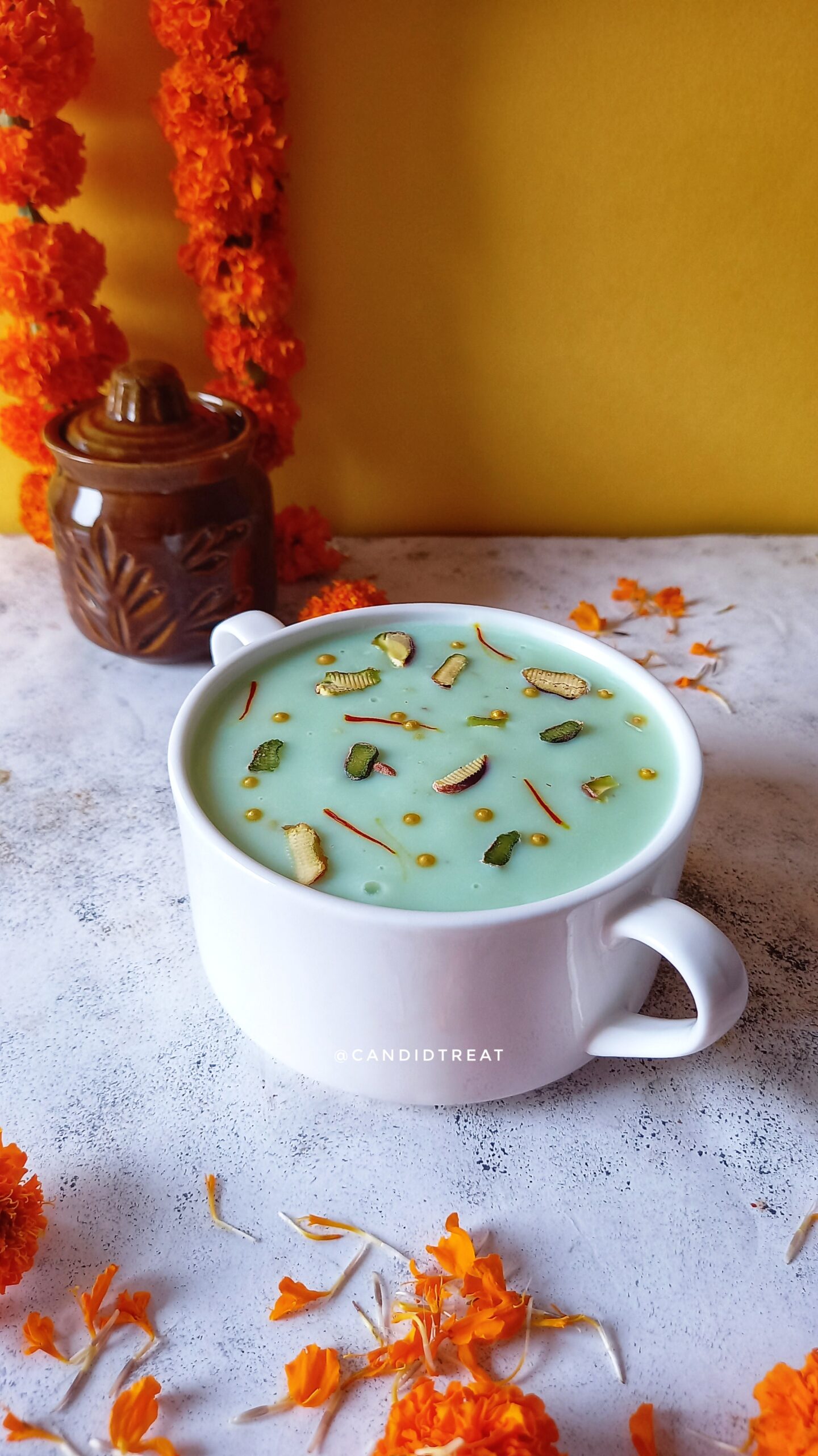 Pistachio Kesar Custard | Instant Custard Recipe - Candid Treat