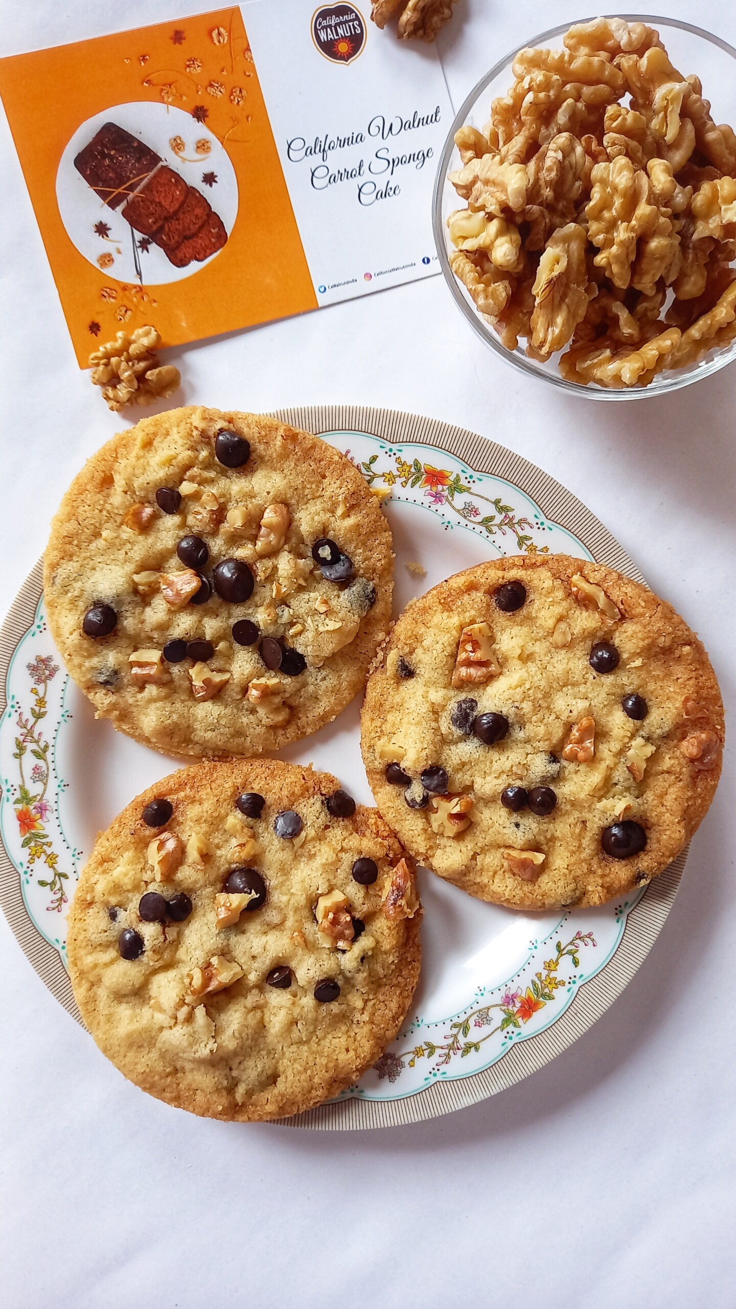 Chocolate Chip Walnut Cookies | Walnut Cookies - Candid Treat