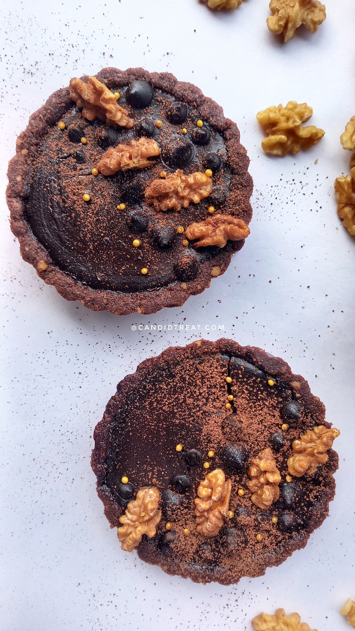 Chocolate Walnut Tart Recipe - Candid Treat