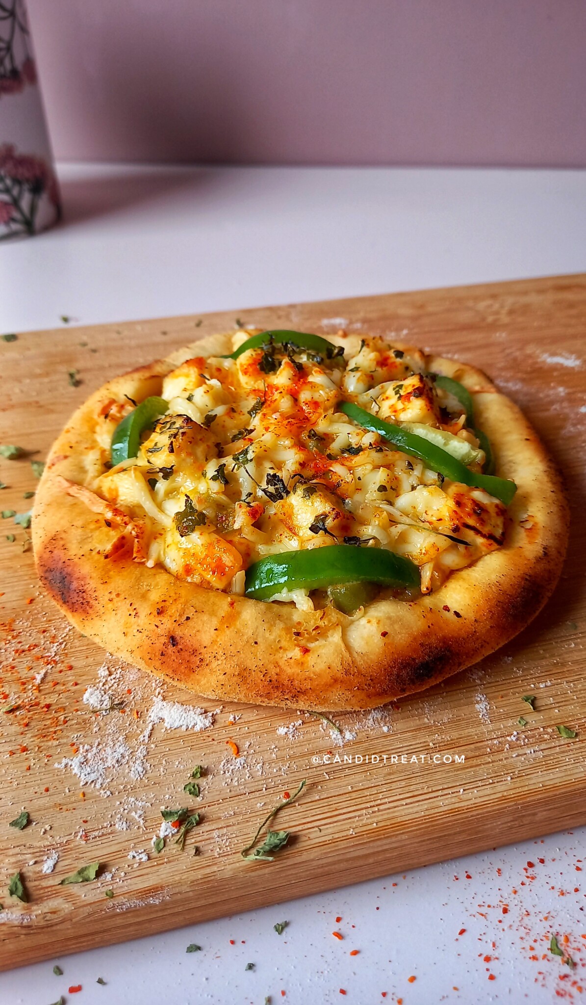 Paneer Pizza Recipe | Cheesy Paneer pizza - Candid Treat