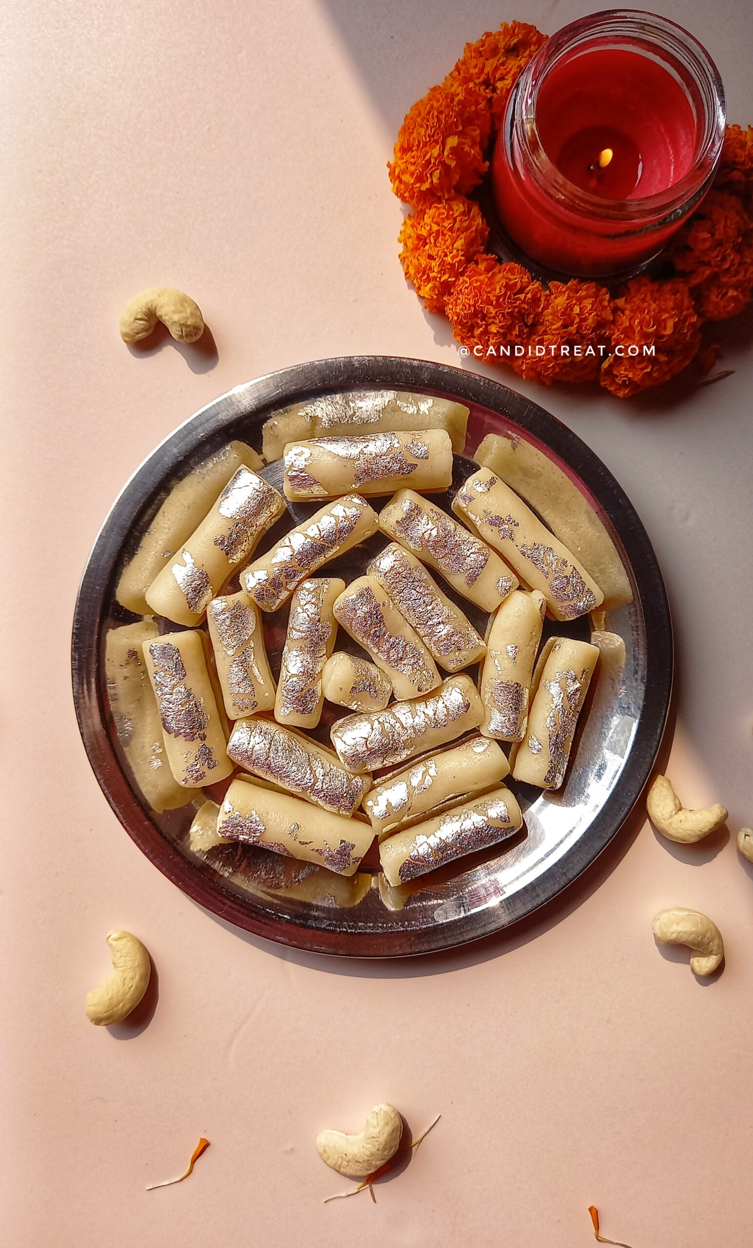 Kaju Katali Roll | Diwali Special Sweets - Candid Treat