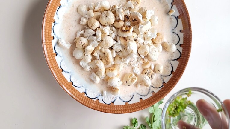 Makhana Raita Recipe| Puffed Lotus Seeds Raita - Candid Treat